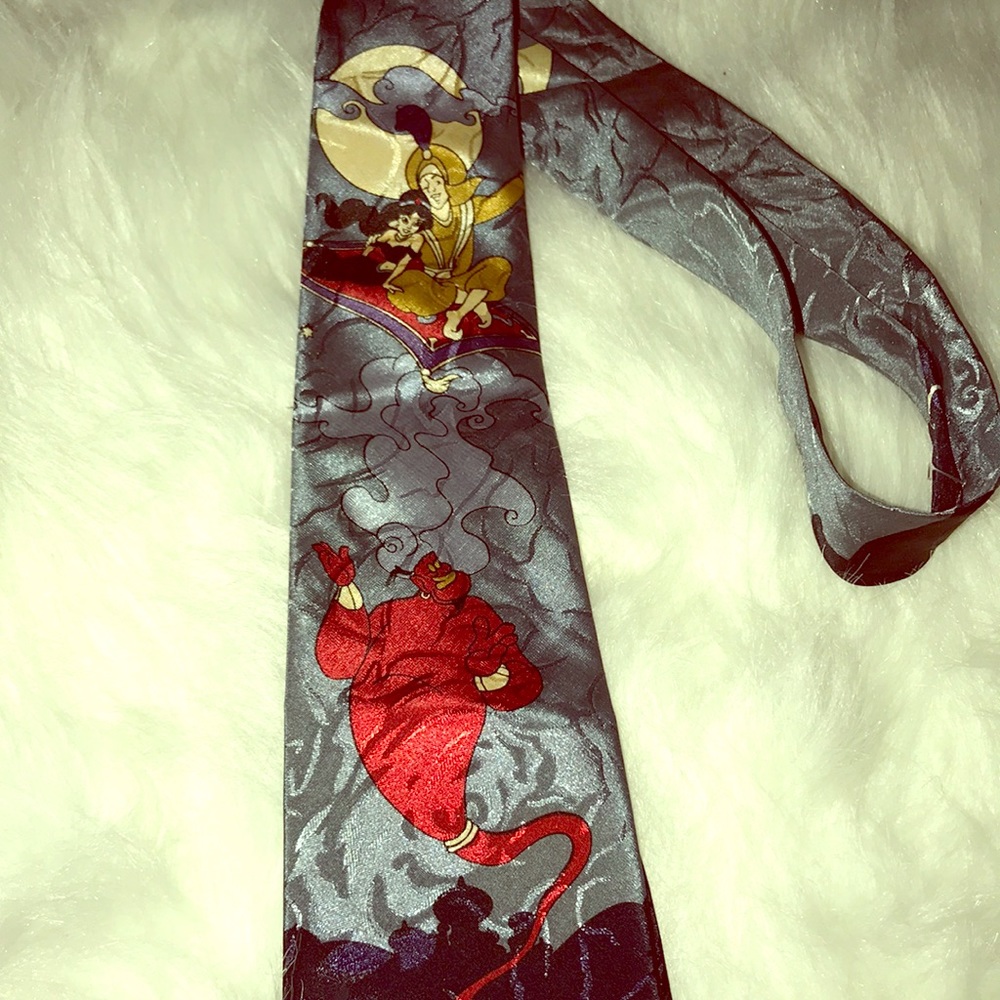 Vintage Disney Aladdin Genie Princess Mens Tie - Gem